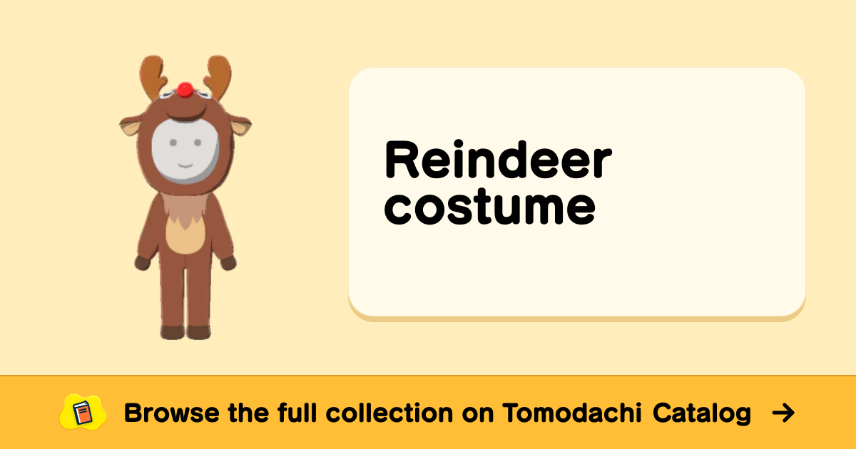Reindeer costume · Tomodachi Life Outfits - Animal Crossing World