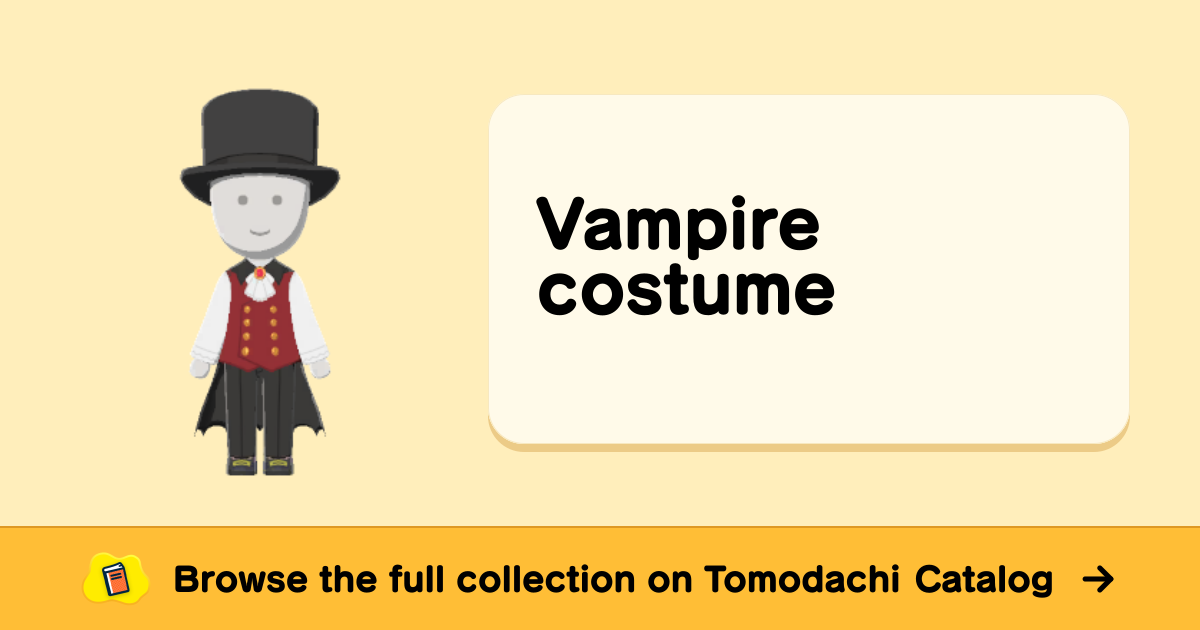 Vampire costume · Tomodachi Life Outfits - Animal Crossing World