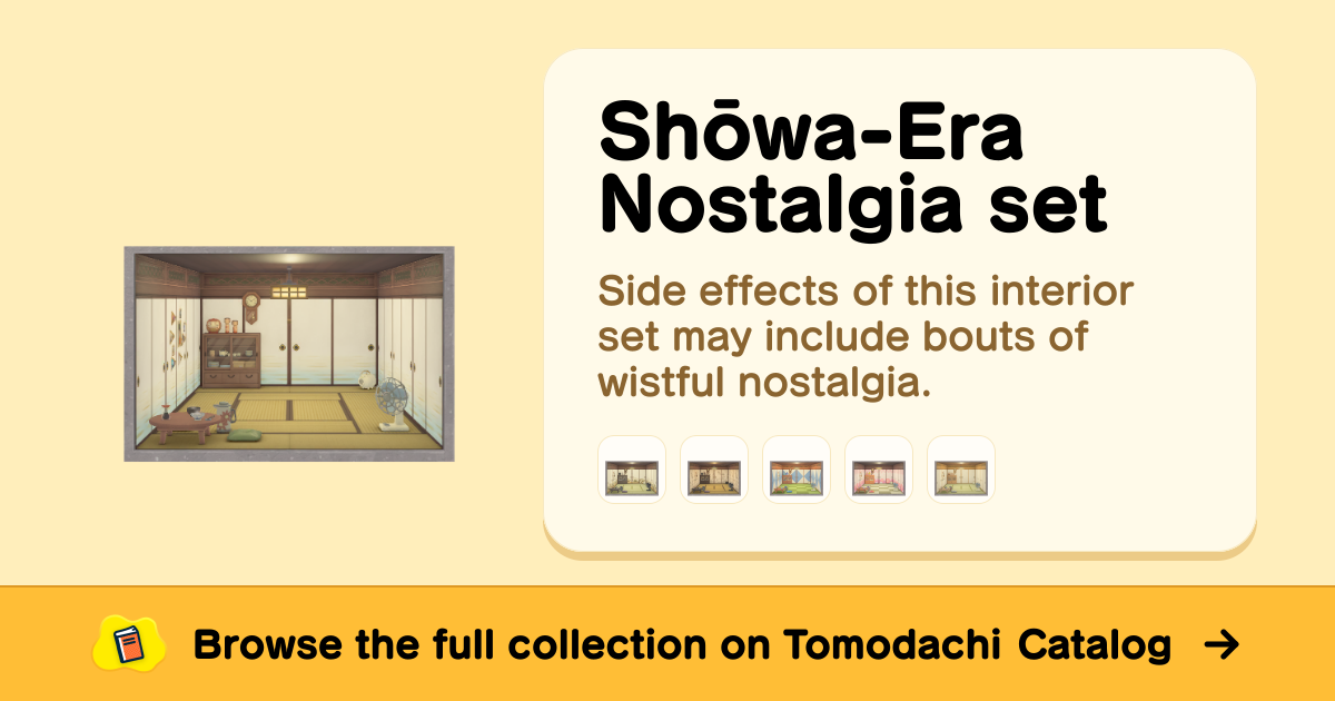 Shōwa-Era Nostalgia set · Tomodachi Life Interior Sets - Animal ...