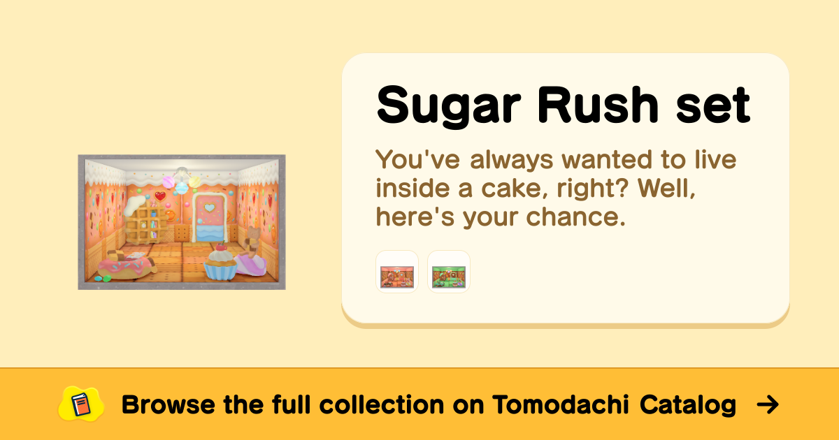 Sugar Rush set · Tomodachi Life Interior Sets - Animal Crossing World