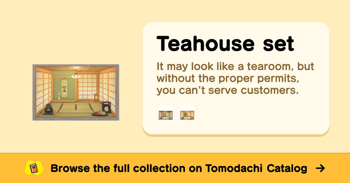 Teahouse set · Tomodachi Life Interior Sets - Animal Crossing World