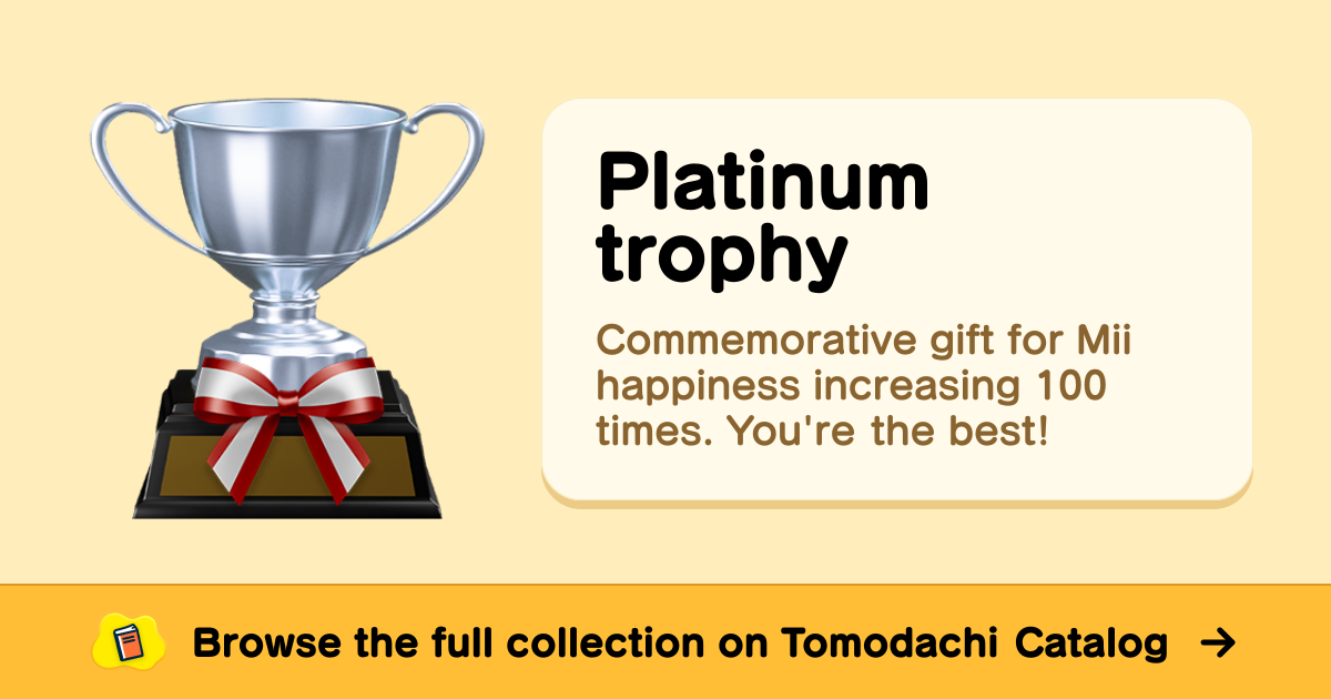 Platinum trophy · Tomodachi Life Treasures - Animal Crossing World